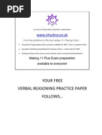11 Plus Sample Maths Paper | PDF | Multiplication | Percentage