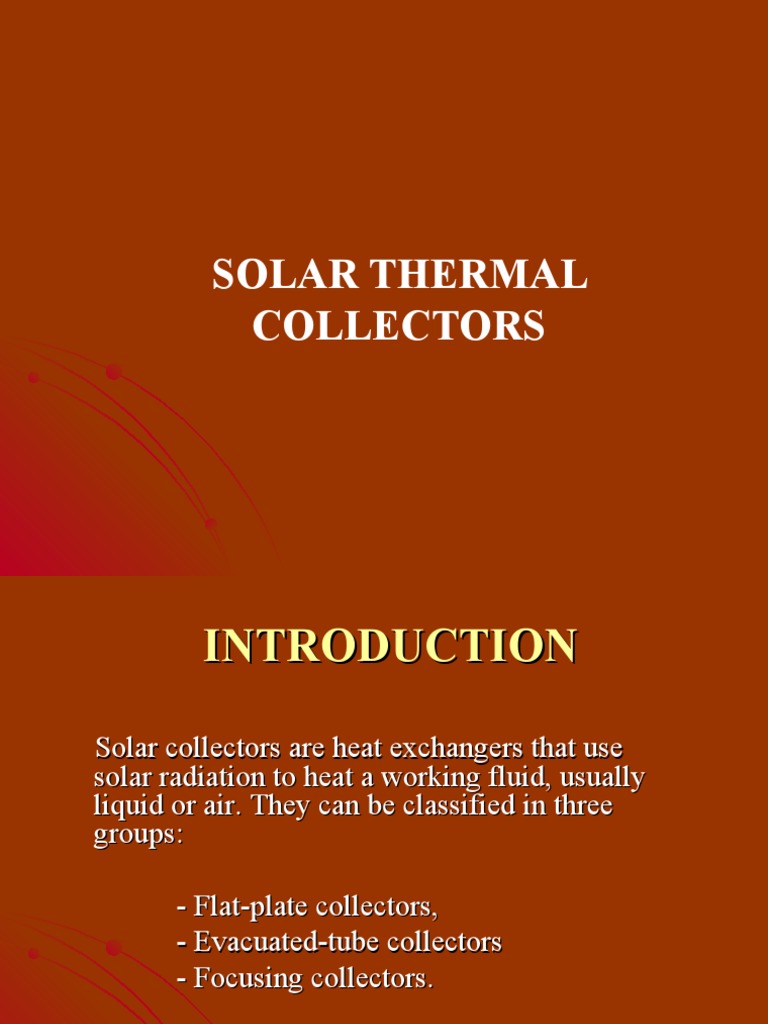 Solar Thermal Collectors | PDF | Thermodynamics | Physical Sciences