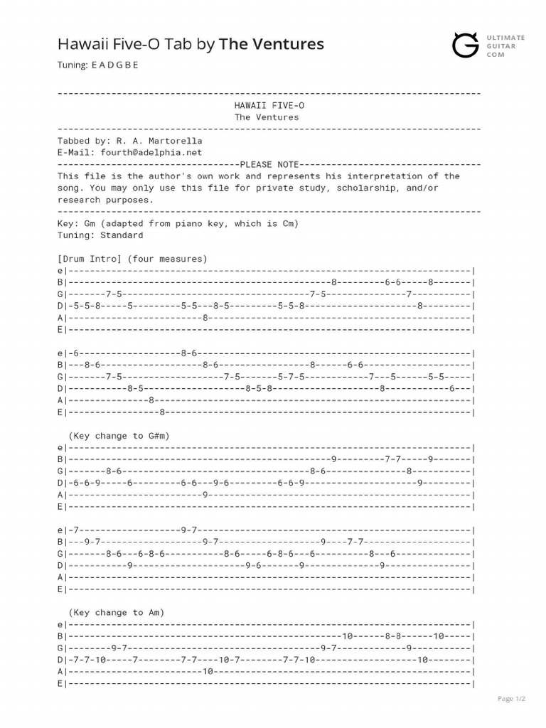 Hawaii Five-O Tab | PDF