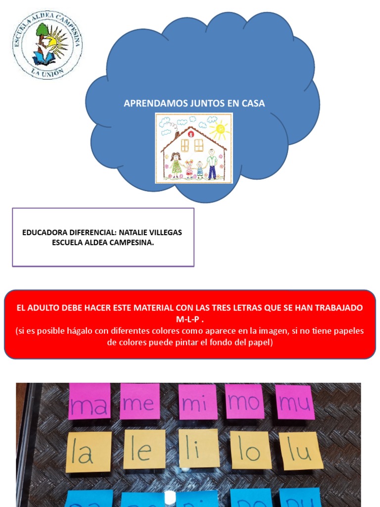 Actividades Con La Letra M, L, P 1° Basico | PDF