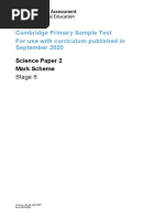 Cambridge Primary Checkpoint - Science (0846) October 2021 Paper 1 MS ...