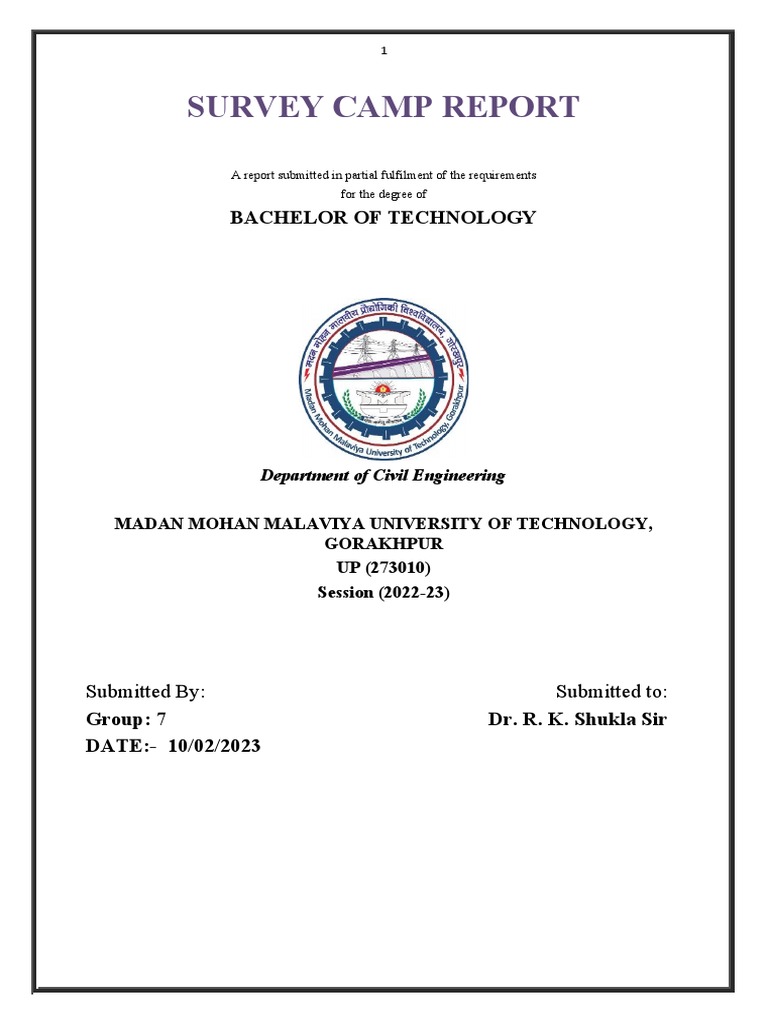 Survey Camp Report: Topographic Mapping | PDF | Global Positioning ...