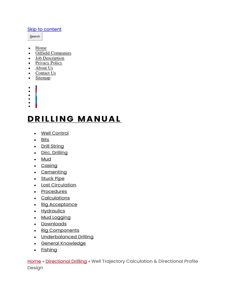 Directional Drilling Math | PDF | Oil Well | Angle