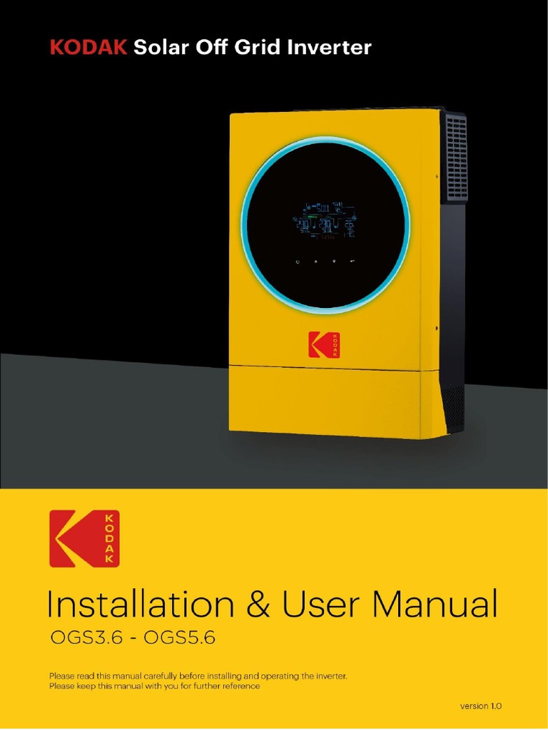 Kodak OGS5.6 Manual | PDF | Power Inverter | Battery Charger Kodak OGS5.6 Manual | PDF | Power Inverter | Battery Charger