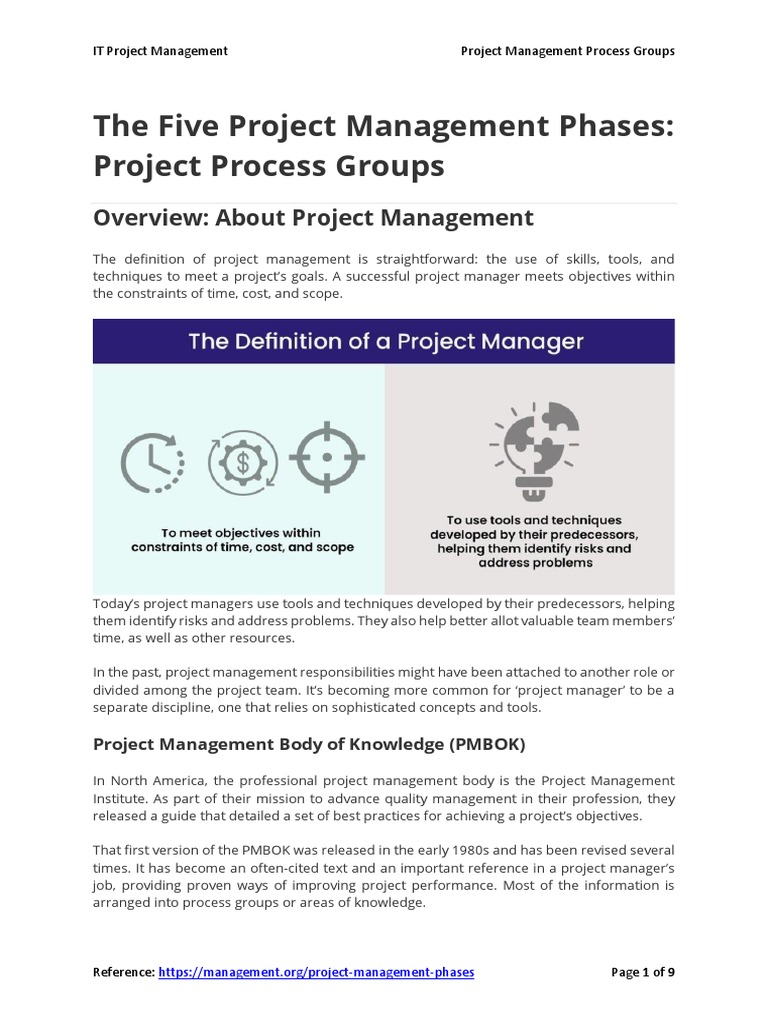 IT Project Management Phases Guide | PDF | Project Management | Computing