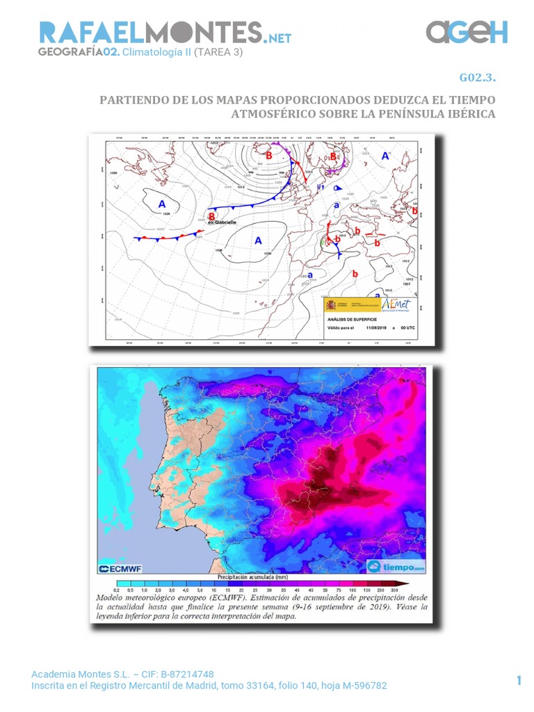 Partiendo de Los Mapas Proporcionados Deduzca El Tiempo Atmosférico ...
