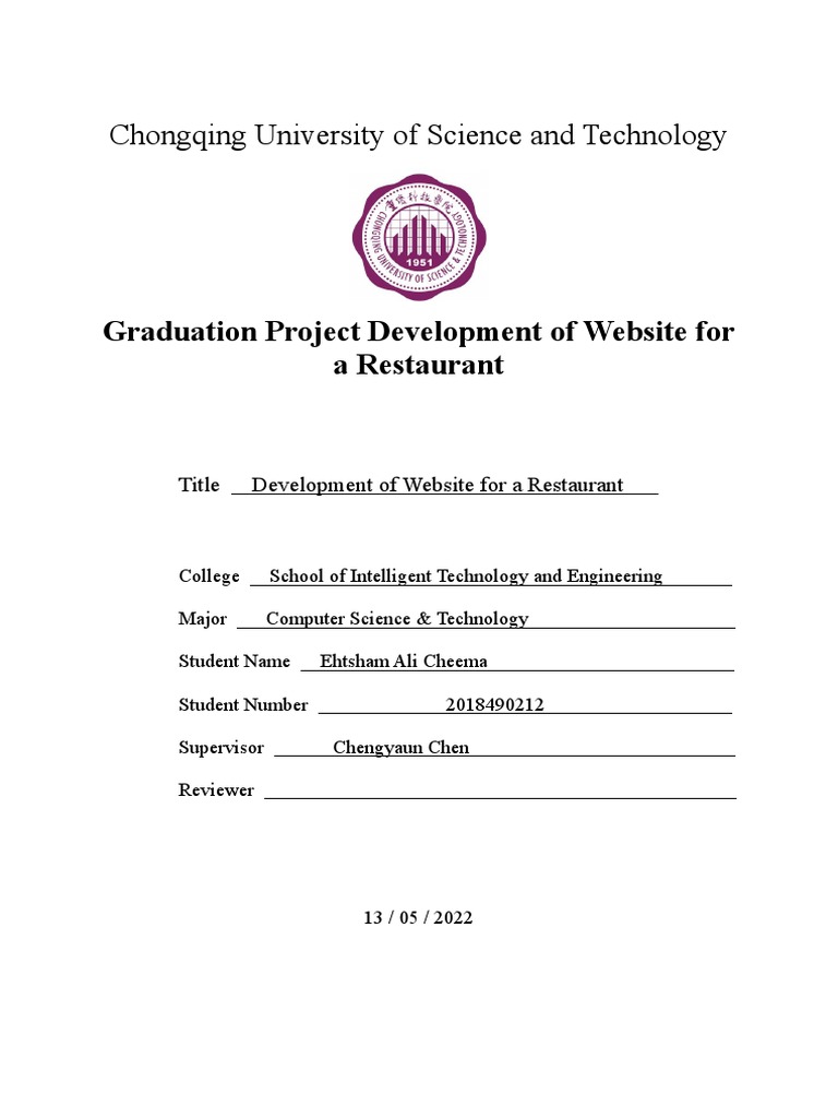 2018490212-Restaurant Website-Report | PDF | Relational Database | Databases