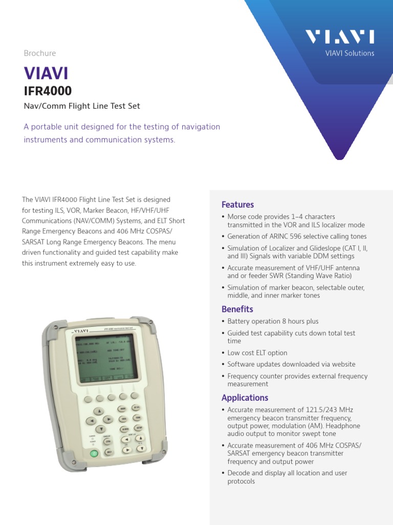 Ifr4000 Nav Comm Test Set Brochures en PDF | PDF | Very High Frequency ...