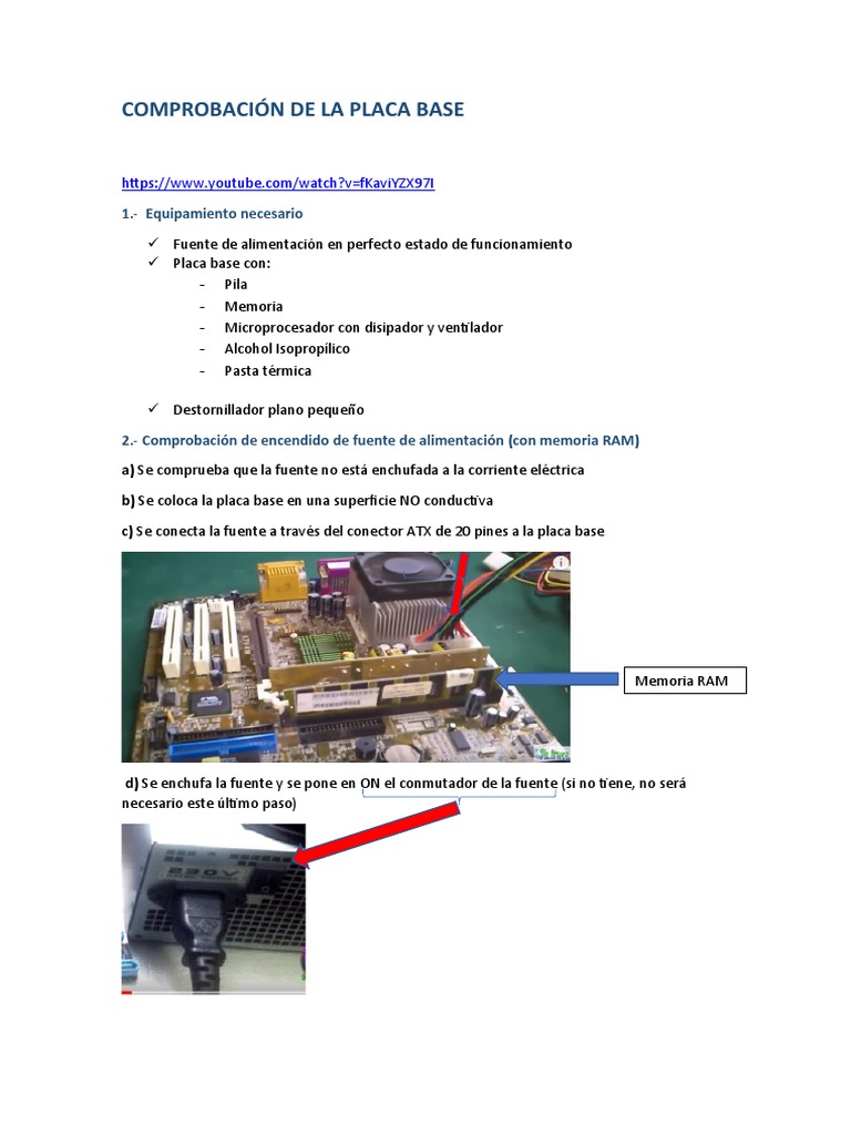 Guía para Comprobar Placa Base | PDF | Transistor | Mosfet