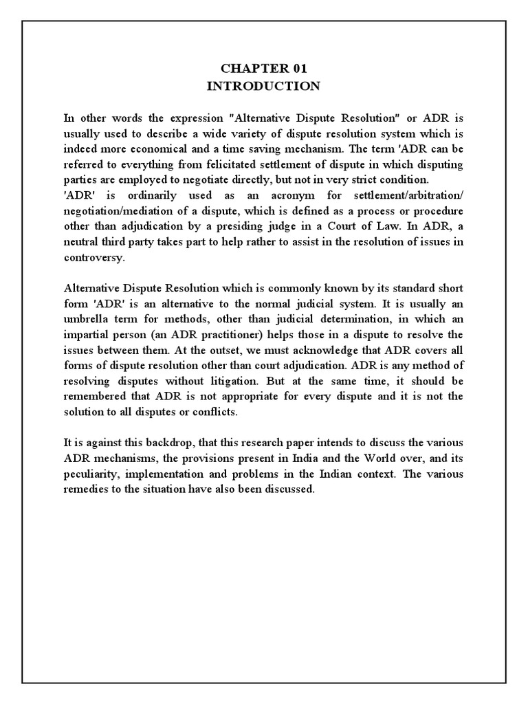 Adr Project For Law Student | PDF | Alternative Dispute Resolution | Mediation