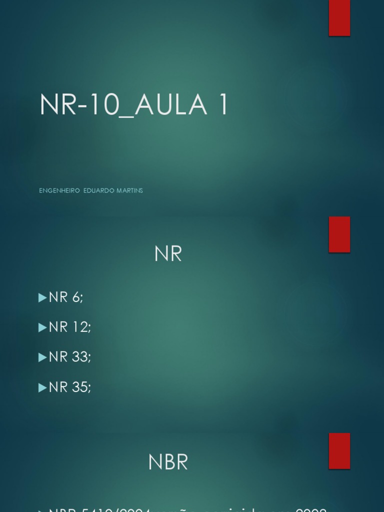 NR - 10 - Aula 1 | PDF | Tecnologia e Engenharia