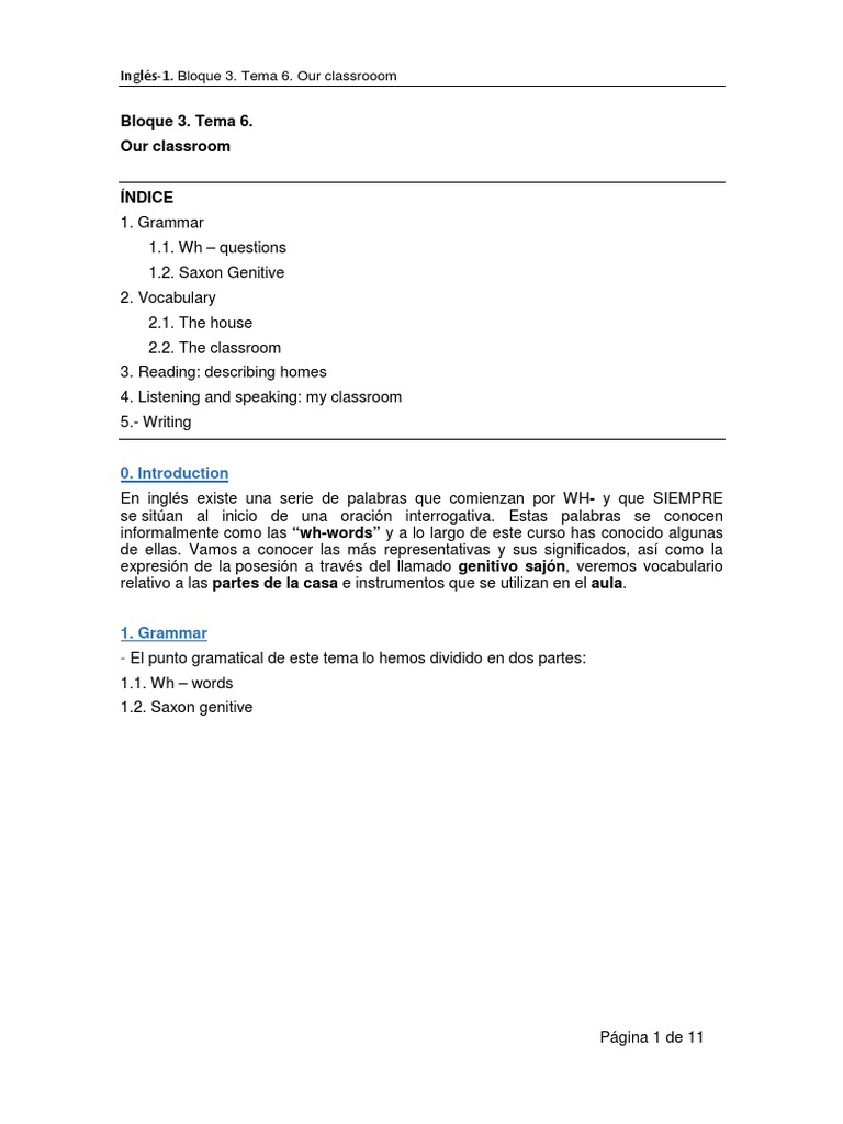 Acing 1 Bloque 03 Tema 6 Imprimible PDF | PDF | Mecánica del lenguaje ...
