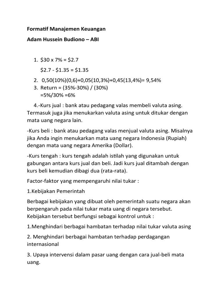 Formatif Keuangan | PDF