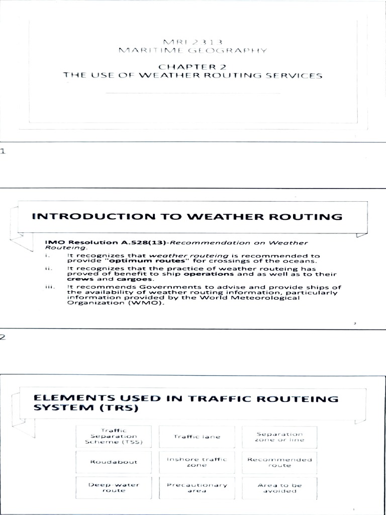 Maritime Geography - Chapter 2 - The Use of Weather Routing Service | PDF