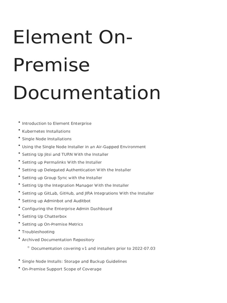 Element On Premise Documentation 0703 0905 PDF | PDF | Domain Name ...