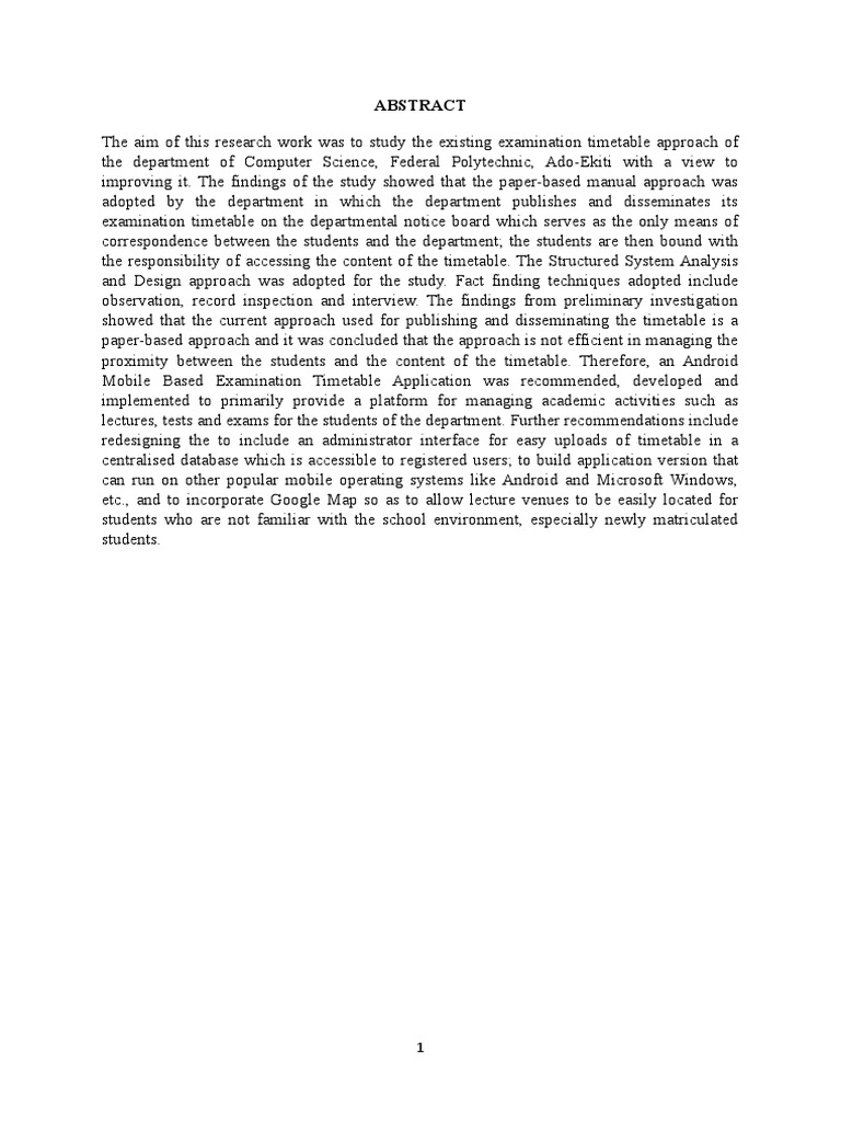 Development of Electronic Mobile Based Examination Timetable System | PDF | Application Software ...
