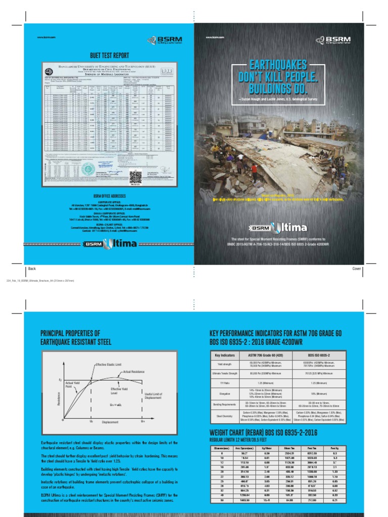 BSRM Ultima Brochure | PDF | Earthquake Engineering | Bending
