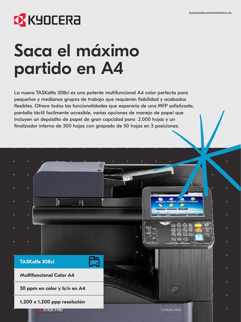 Multifuncional TASKalfa 308ci: Potencia y Flexibilidad | PDF | Escáner ...