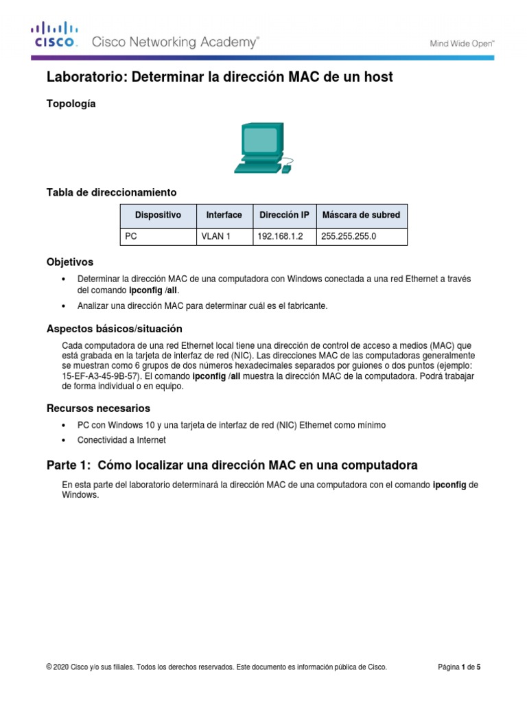 3.2.2.4 Lab - Determine The MAC Address of A Host - Alfonso Chen | PDF ...