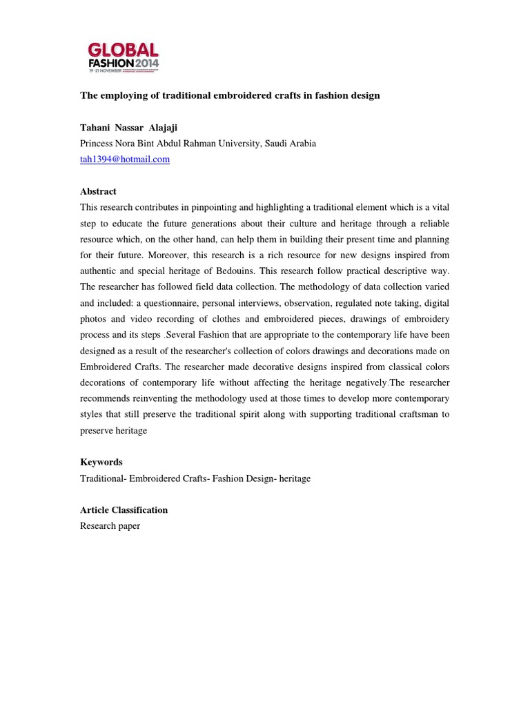 ALAJAJI The Employing of Traditional Embroidered Crafts in Fashion ...