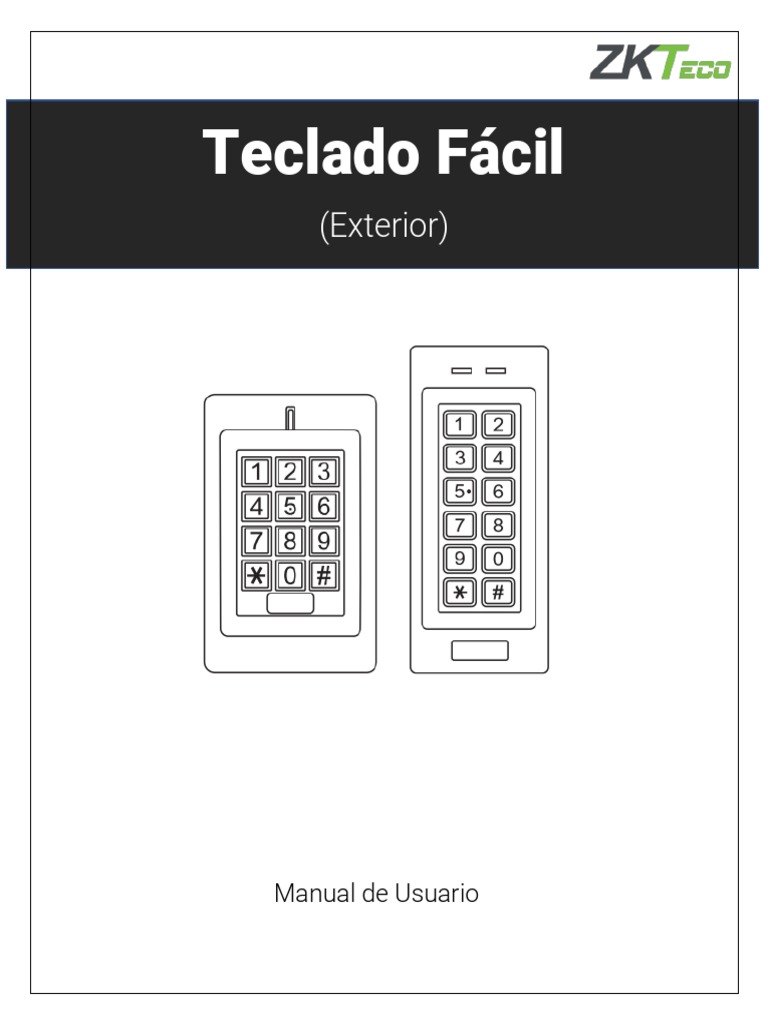 MKHID ZKTeco Terminal Independiente para Control de Acceso Manual de Usuario Español | PDF ...