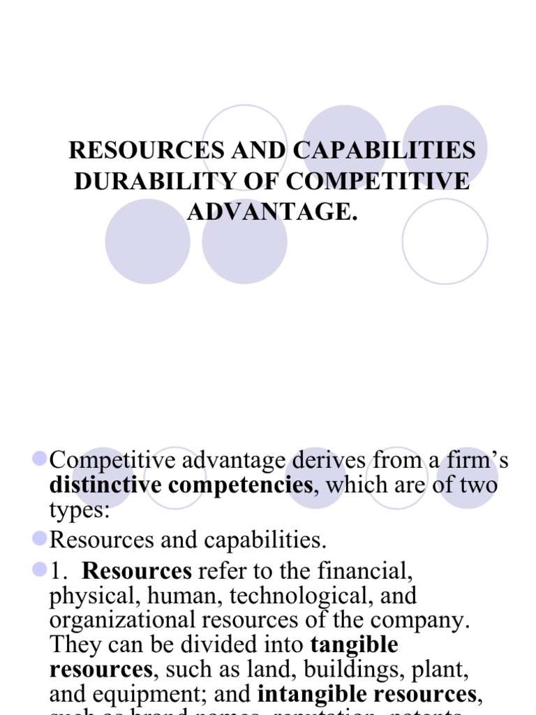Resources vs. Capabilities Explained | PDF