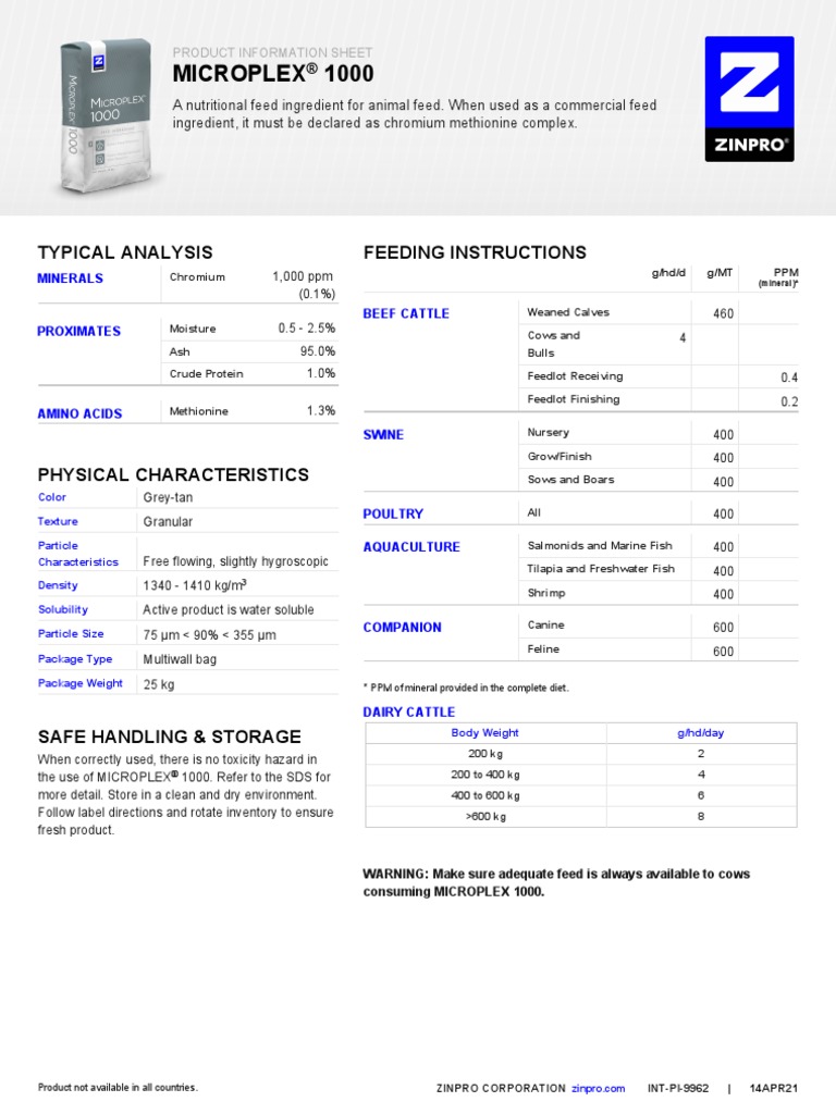 Microplex 1000 Int Pi 9962 MX PDF | PDF | Cattle | Livestock