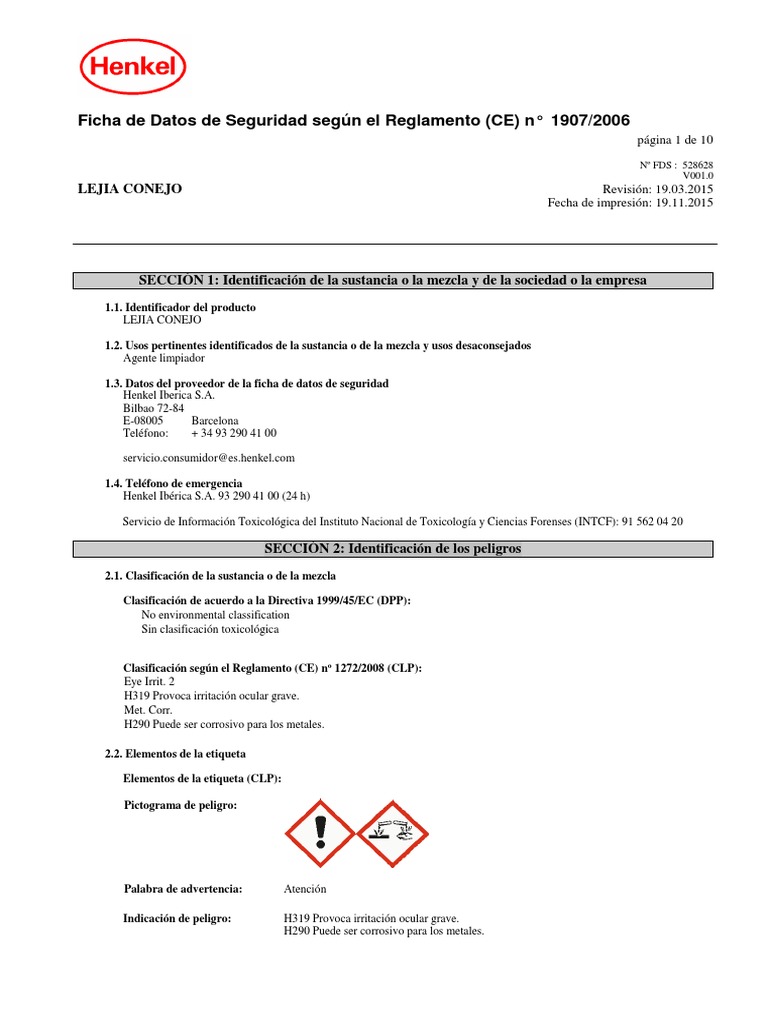 FDS Lejia Conejo PDF | PDF | Agua | Quemar