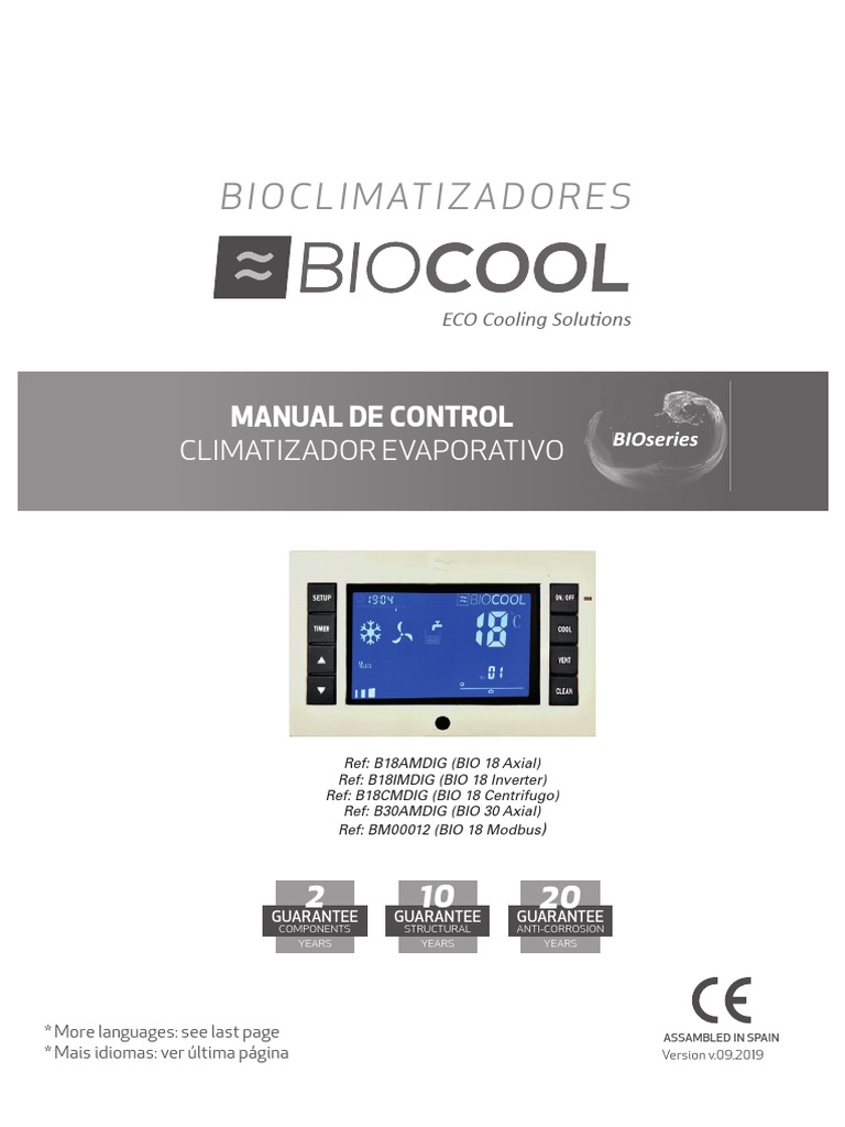 Manual Control Biocool | PDF | Humedad relativa | Temperatura