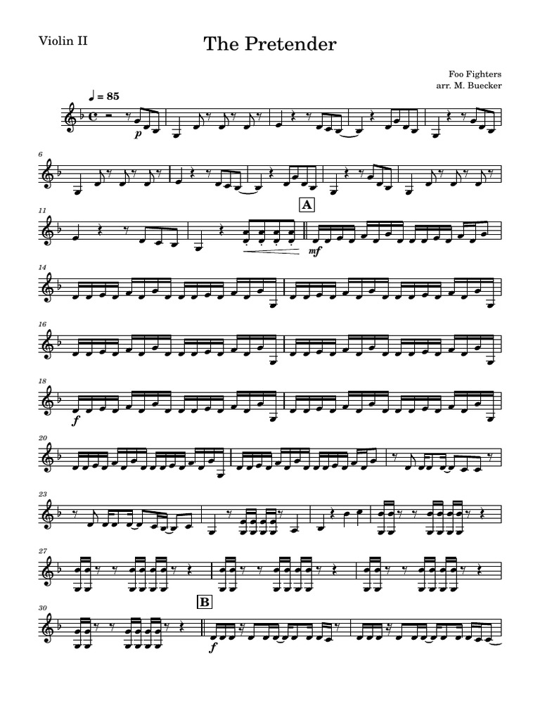 The Pretender: Violin II | PDF | Songs Written