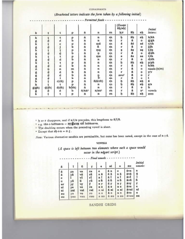 Sandhi Grid | PDF