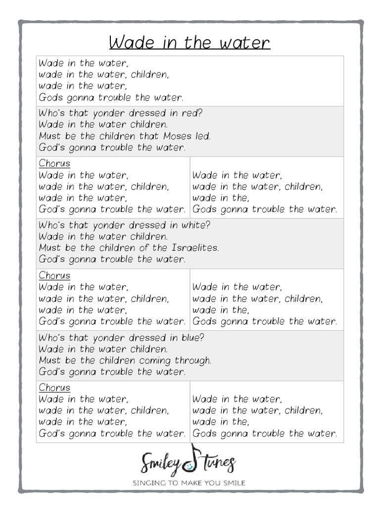Wade in the Water Lyrics Summary | PDF | Language Arts & Discipline