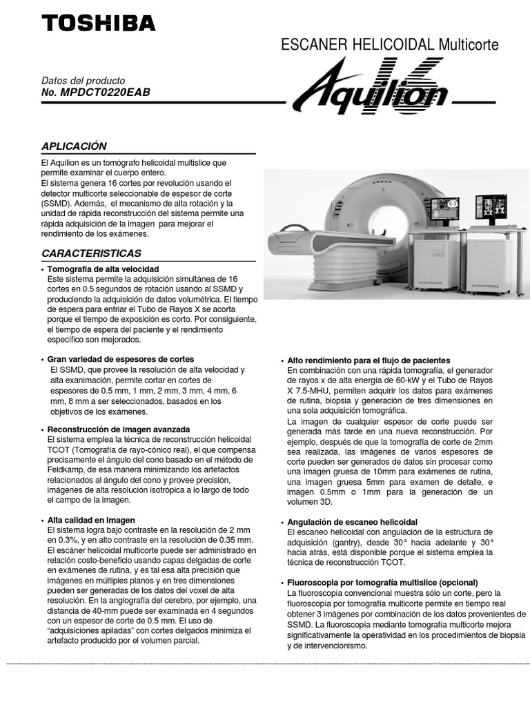 Aquilion 16 | PDF | Ct Scan | Rayo X