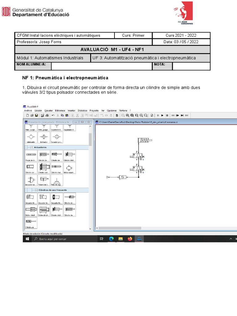 Examen Dibuixos M1 UF4 NF1 | PDF