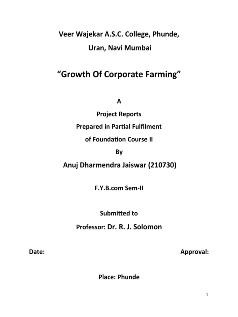Growth of Corporate Farming | PDF | Agriculture | Farms