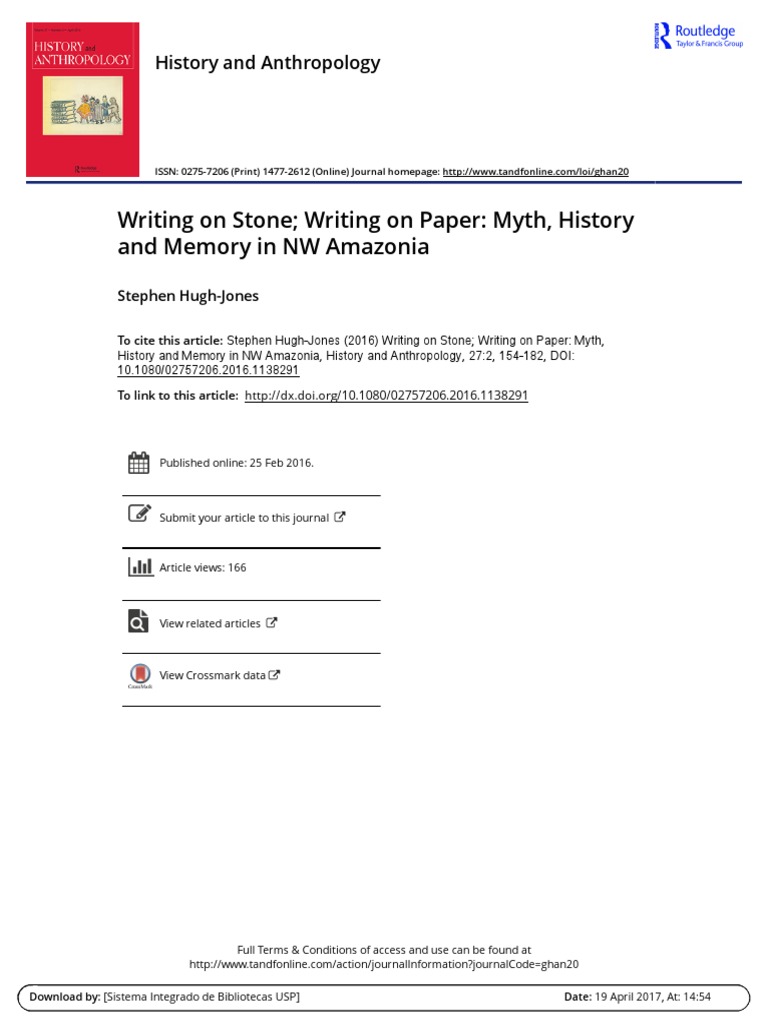 Hugh - Jones - Writing On Stone Writing On Paper Myth History and ...
