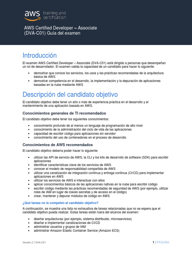 AWS Certified Developer Associate - Exam Guide | PDF | Servidor ...