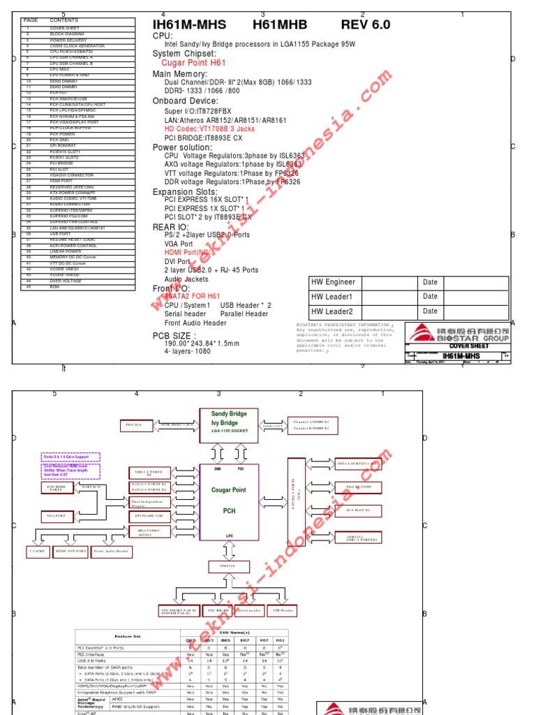 Biostar H61MHB - IH61M-MHS Rev 6.0 | PDF | Electronic Engineering ...