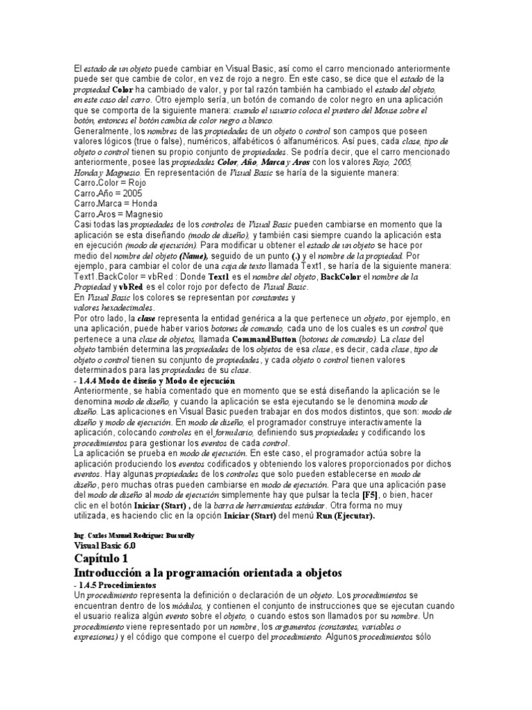 Propiedades y Eventos en Visual Basic | PDF | Básico | Color