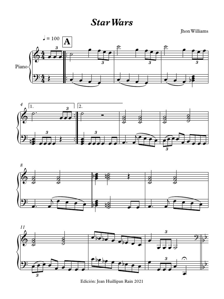 Star Wars Piano - Partitura Completa | PDF