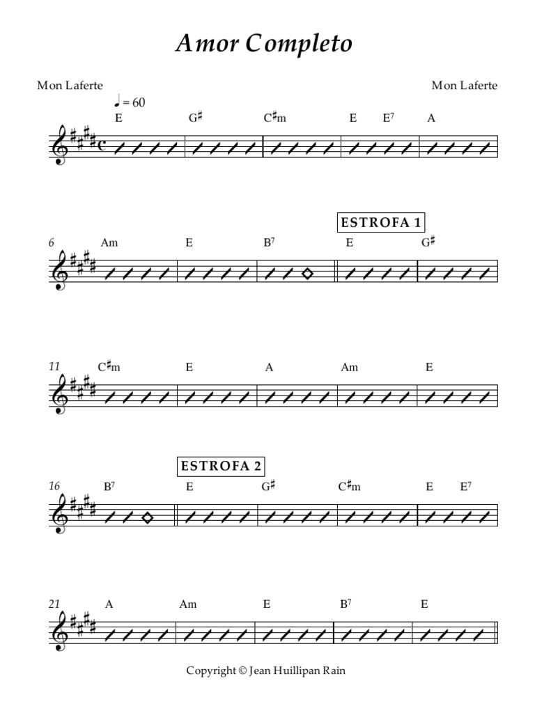 Amor Completo - Partitura Completa | PDF