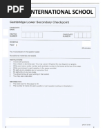 Year 9 Science Checkpoint Past Paper | PDF | Ion | Chloride