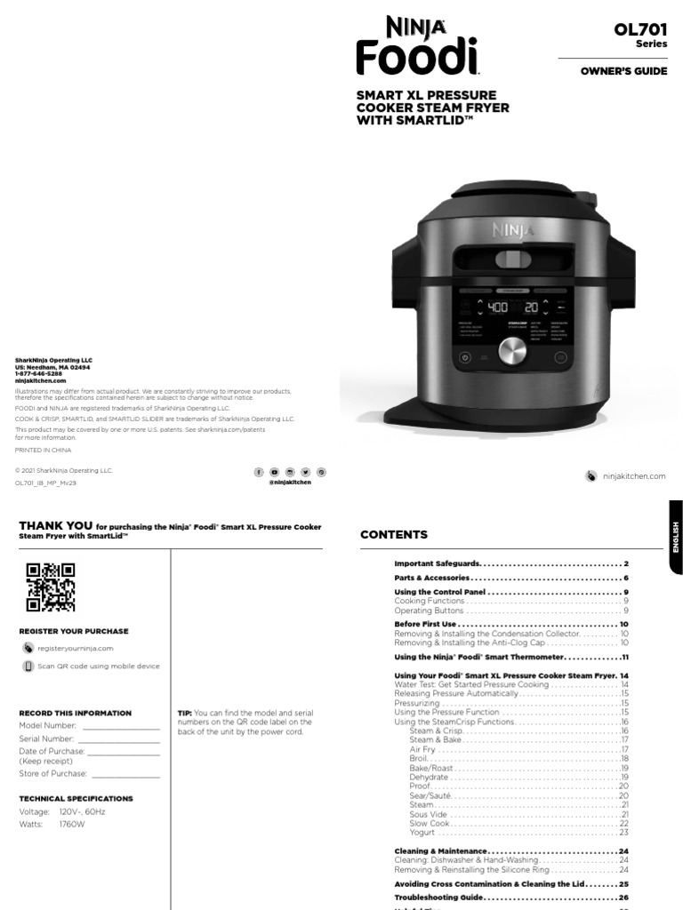 Manual Ol701 PDF | PDF | Pressure Cooking | Food And Drink