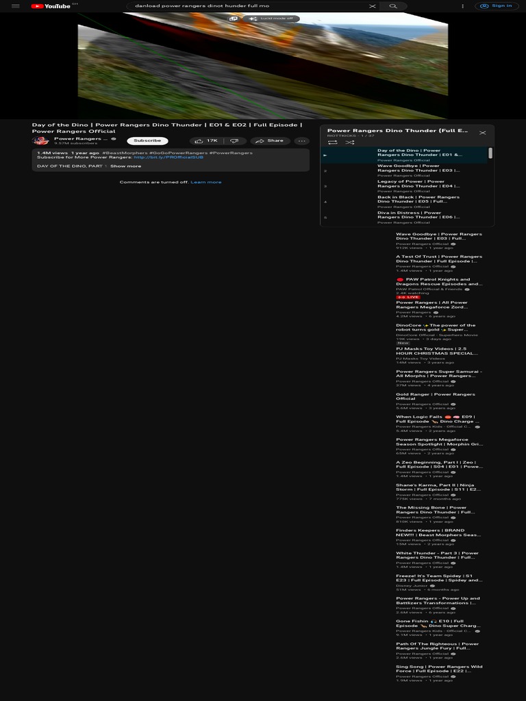 Day of The Dino - Power Rangers Dino Thunder - E01 & E02 - Full Episode - Power Rangers Official ...