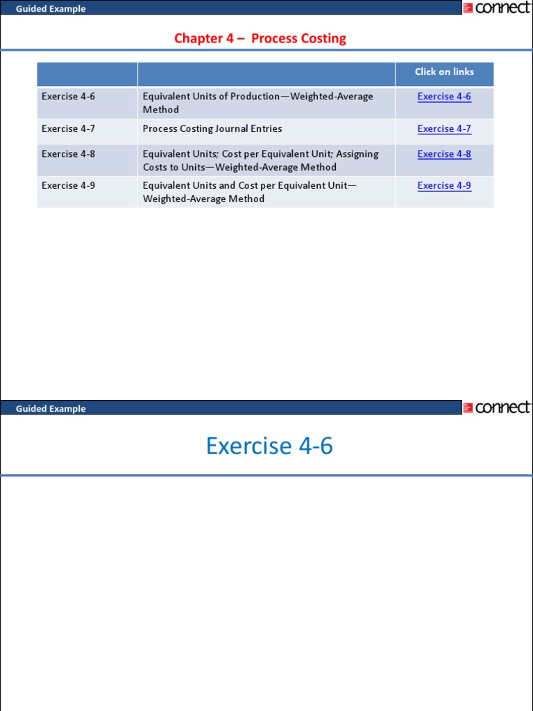 Chapter 4 - Process Costing: Click On Links | PDF | Inventory | Debits And Credits