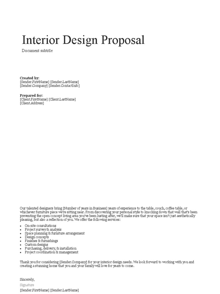 11-Interior Design Proposal | PDF | Interior Design