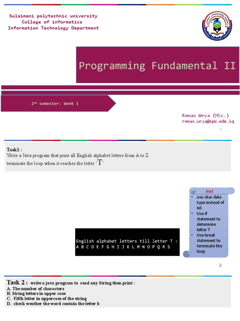 Java Lab Task | PDF | String (Computer Science) | Orthography