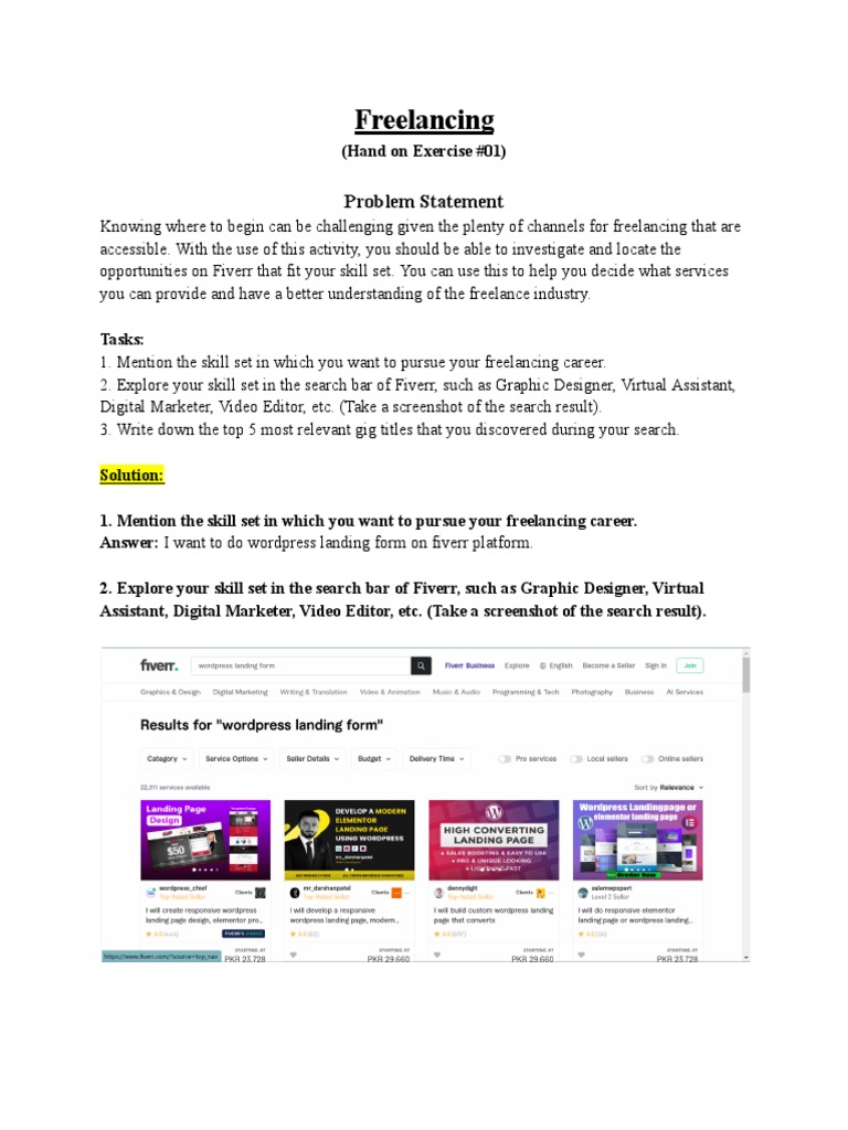 Freelancing Exercise 01 | PDF | Career & Growth