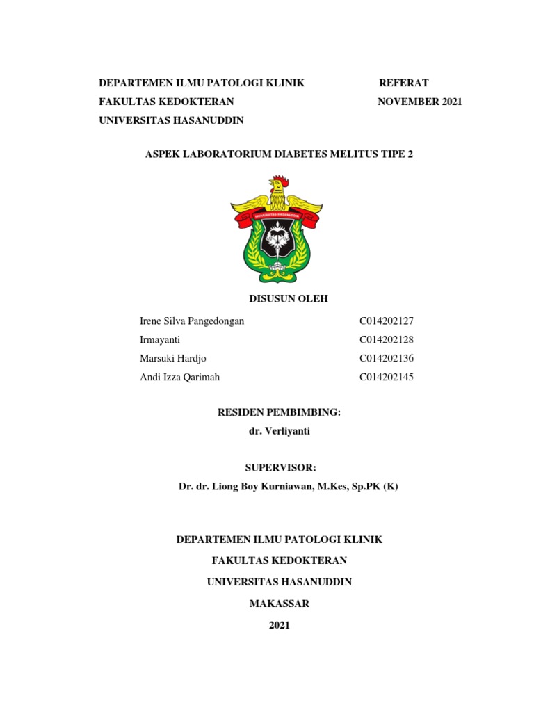 Referat Aspek Laboratorium DM Tipe 2 KLP 4 Fix Maju | PDF | Pengembangan Diri | Kesehatan Holistik