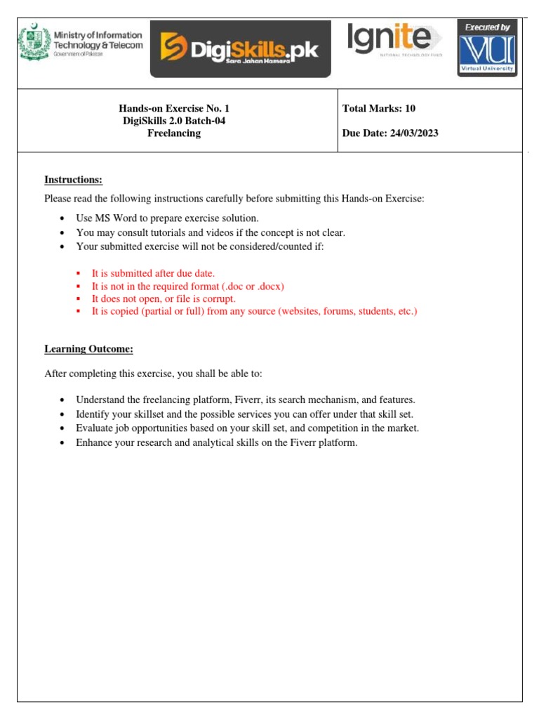 DigiSkills 2.0 - Batch-04 - FRL101 - 1 | PDF | Microsoft Word | Computing